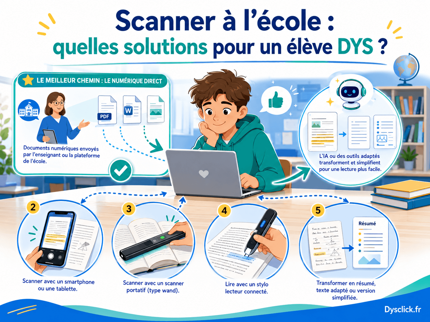 Scanner à l’école : quelles solutions pour un élève DYS ? → Dysclick.fr